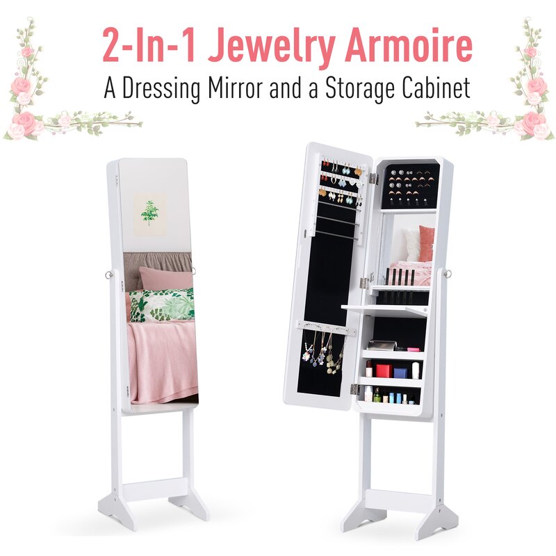 Buy Lordiana Solid Wood Jewelry Armoire with Mirror on Revvvd | revvvd