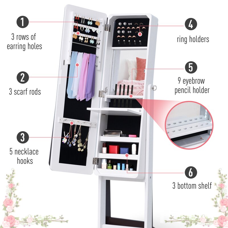 Buy Lordiana Solid Wood Jewelry Armoire with Mirror on Revvvd | revvvd