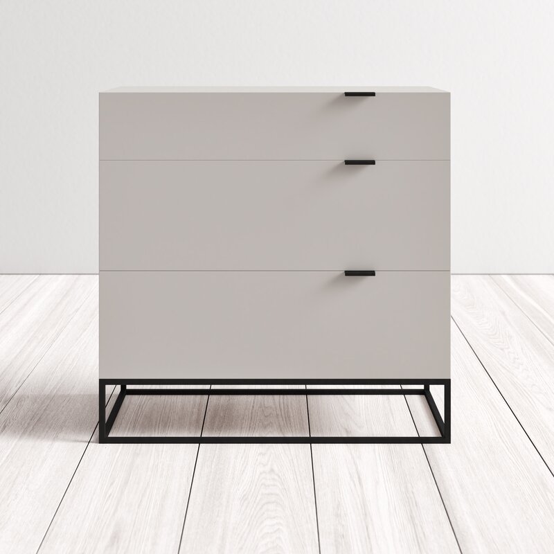 Wood And Metal Chest Of Drawers -White | revvvd