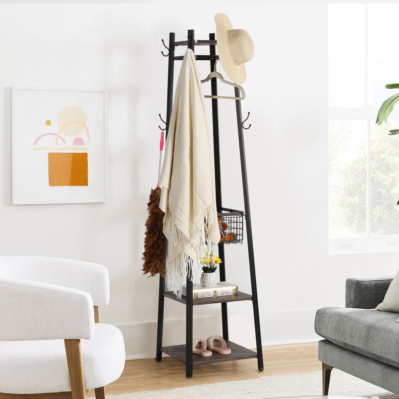 Buy Rackara Metal Coat Rack | Hooks and Shelves | Revvvd