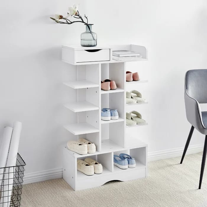 Get Kanga White Shoe Rack with 15 shelves from Revvvd | revvvd