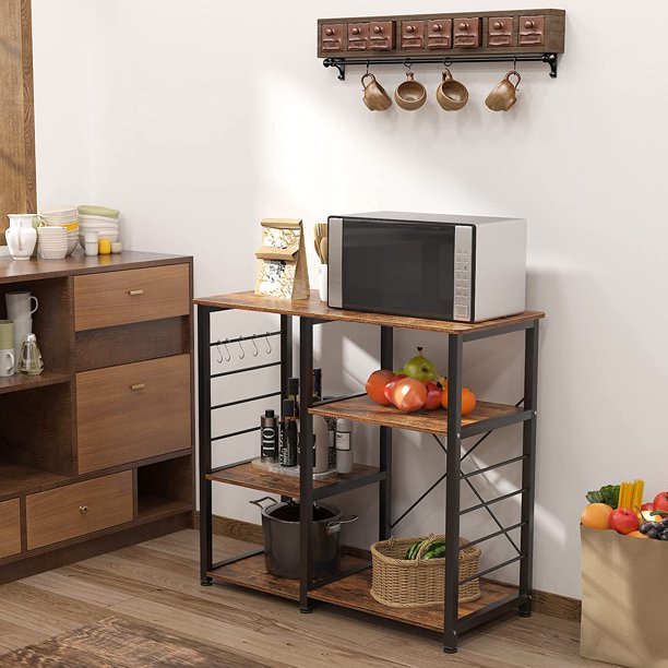 Bridu 3-Tier Wood and Metal Kitchen Stand | revvvd
