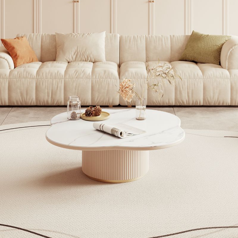 Eclipse – Modern Coffee Table Set with Marble-Effect Top – Natural Wood ...